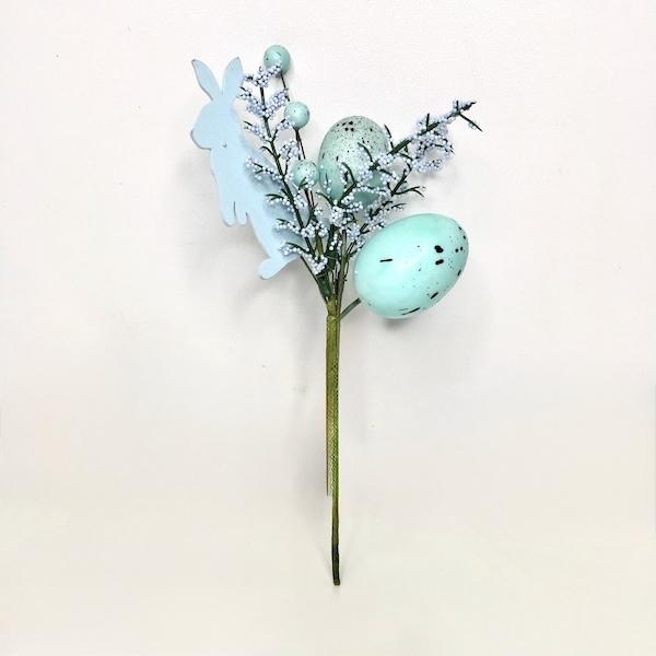 Blue Egg & Rabbit Pick 20cm | Florist Wedding and Craft Supplies Ltd ...
