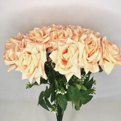 Coral Pink Velvet Rose bush 39cm | Florist Wedding and Craft Supplies ...