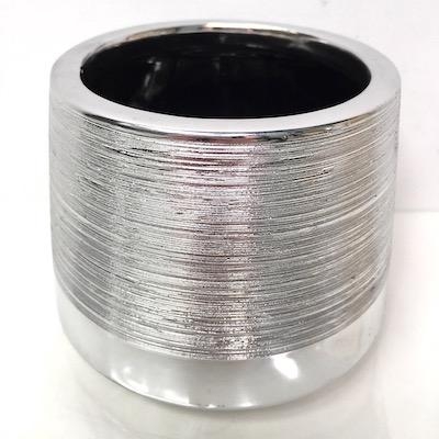 Metallic Silver Brushed Pot 8cm | Florist Wedding and Craft Supplies ...