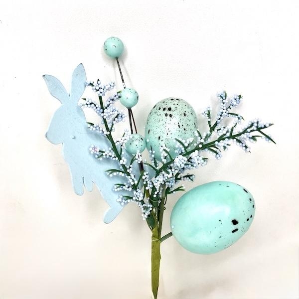 Blue Egg & Rabbit Pick 20cm | Florist Wedding and Craft Supplies Ltd ...
